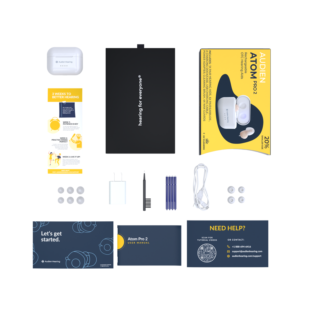 Audien Atom Pro 2 OTC Hearing Aids (Bundle) – Audien Hearing Partners